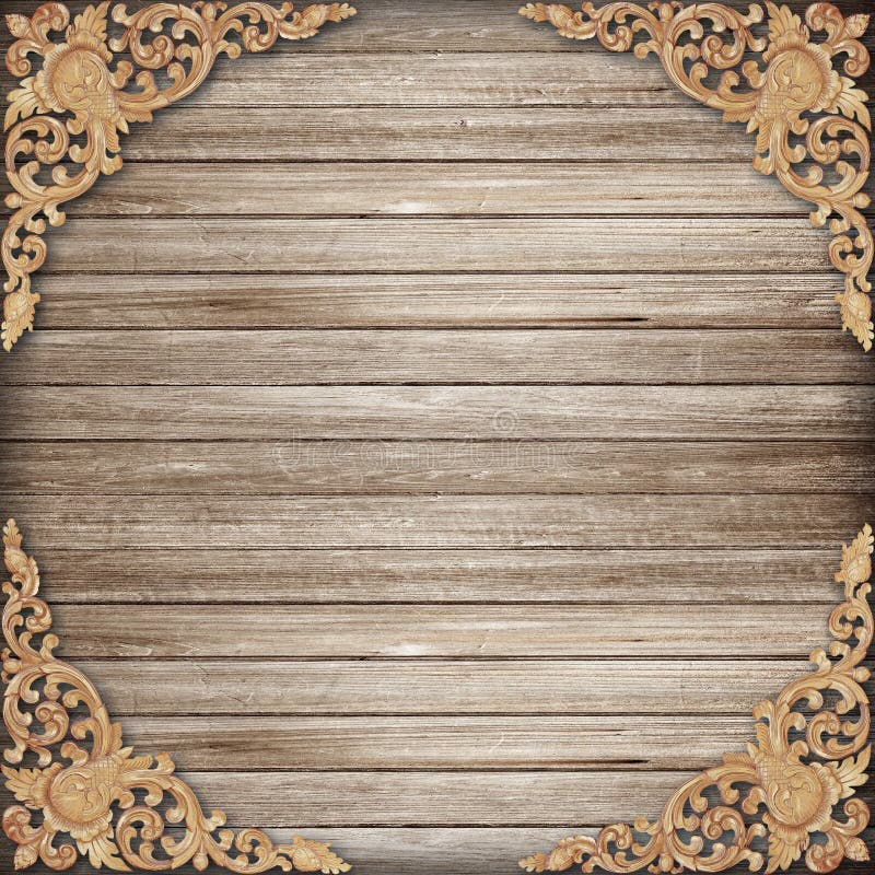 Pattern of Wood Carve Flower on Wood Art Background Stock Photo - Image ...