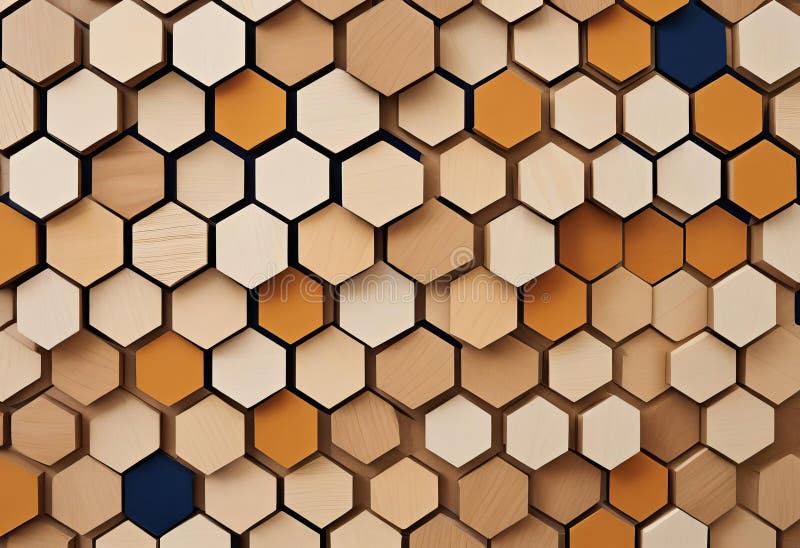 Pattern of wooden hexagon stock illustration. Illustration of creative ...