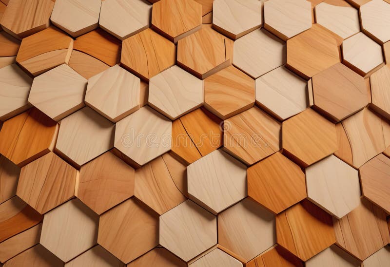 Pattern of wooden hexagon stock illustration. Illustration of crafts ...
