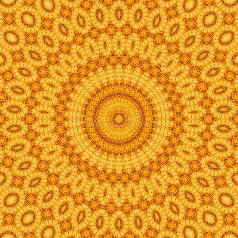 Pattern Yellow Geometric Kaleidoscope Symmetry. Mosaic Stock ...