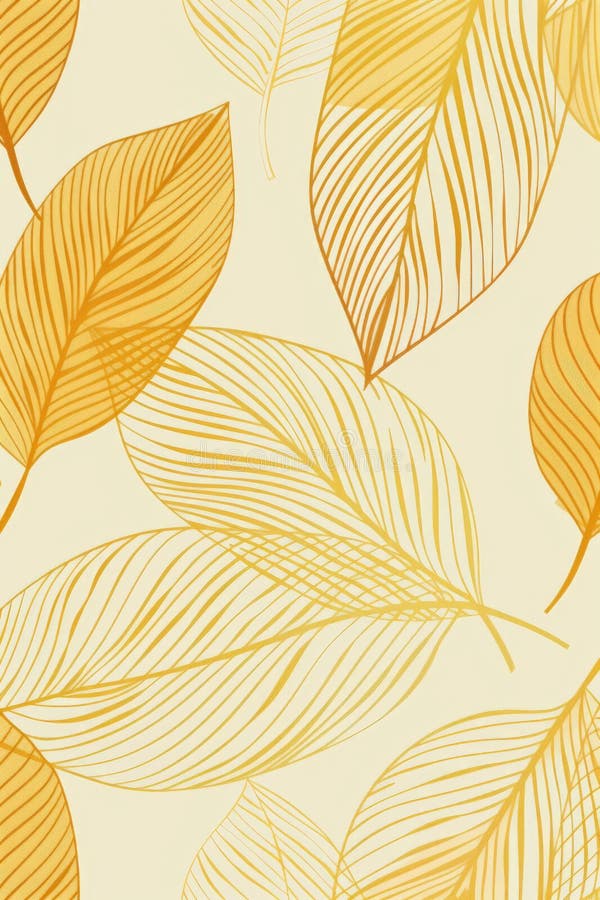 Pattern of Yellow Leaves on White Background Stock Illustration ...