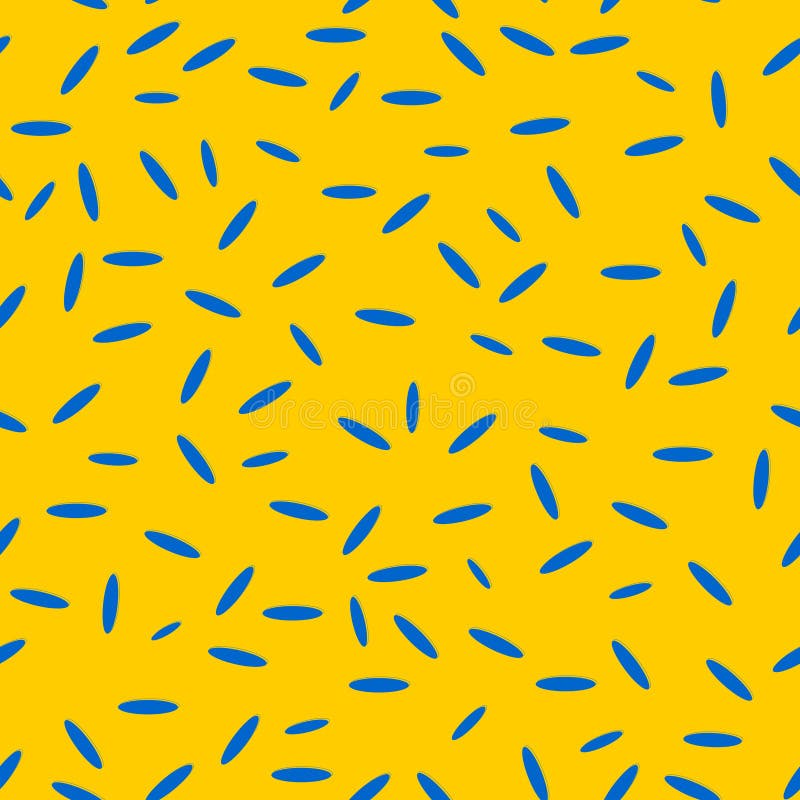 Seamless Modern Pattern with Elements of Blue Rice Grains on a Yellow ...