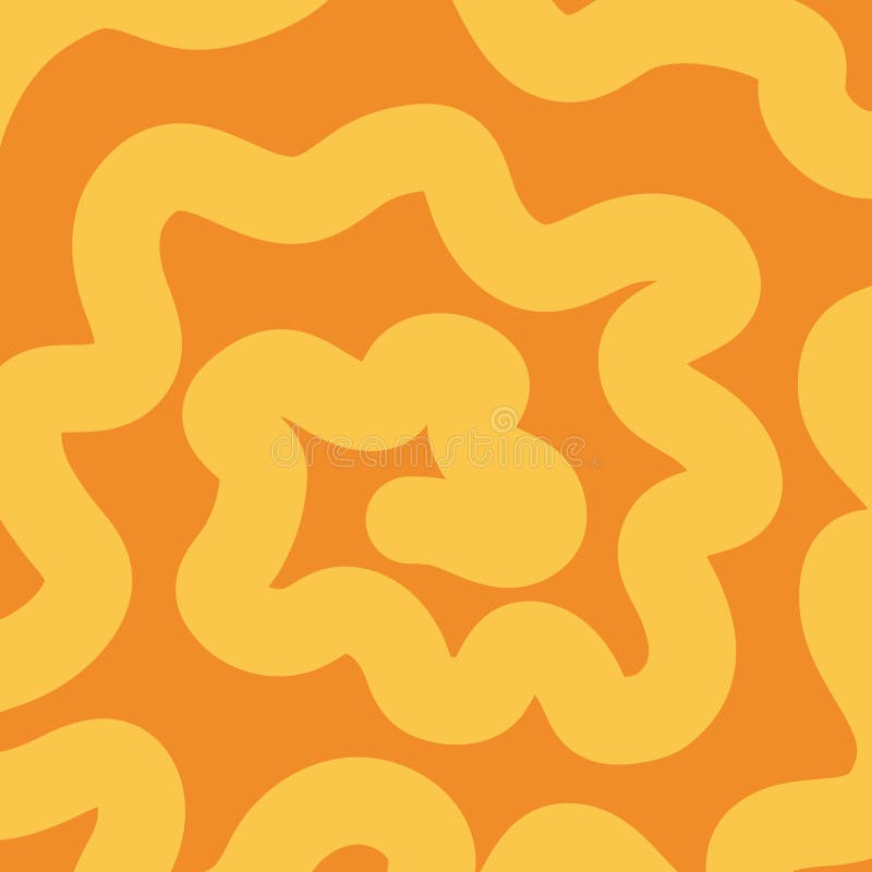 A Pattern of Yellow Swirls on an Orange Background Stock Vector ...