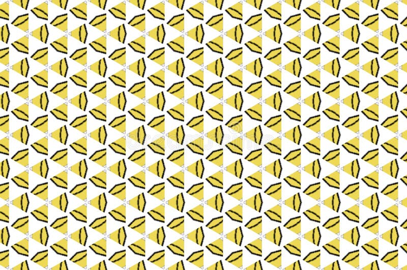 A Pattern of Yellow Triangles Designs is Displayed on a White ...