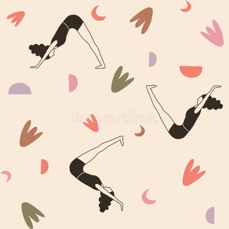 Pattern Yoga Flower Seamless Stock Illustration - Illustration of ...