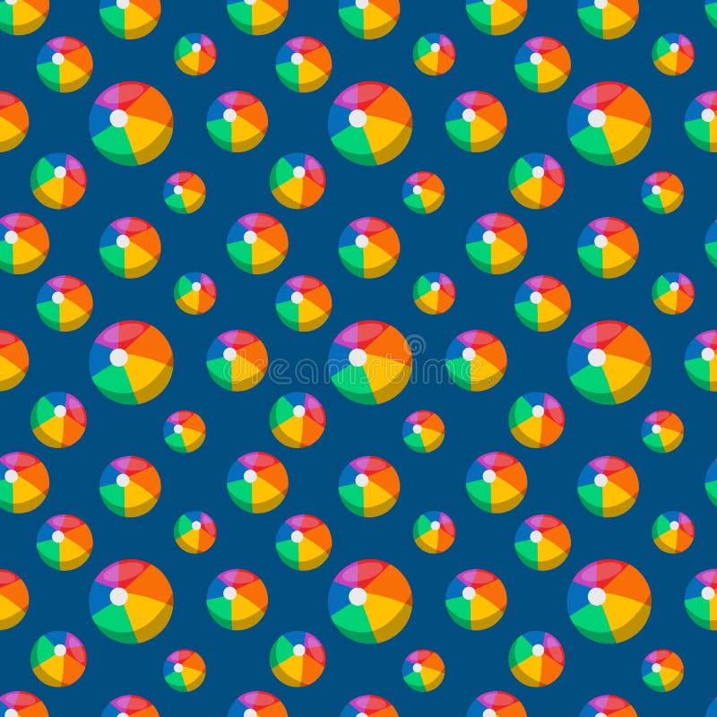 Beach Ball Seamless Pattern Vector Illustration Background Stock Vector ...