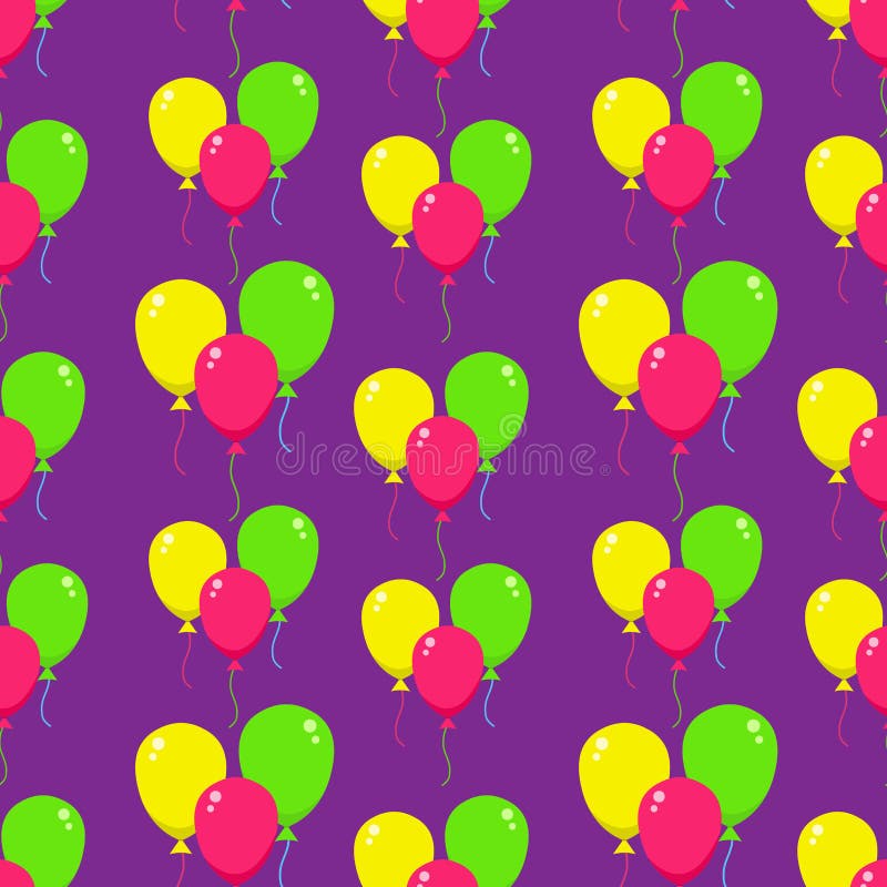 Balloon Seamless Pattern Vector Illustration Background Stock ...