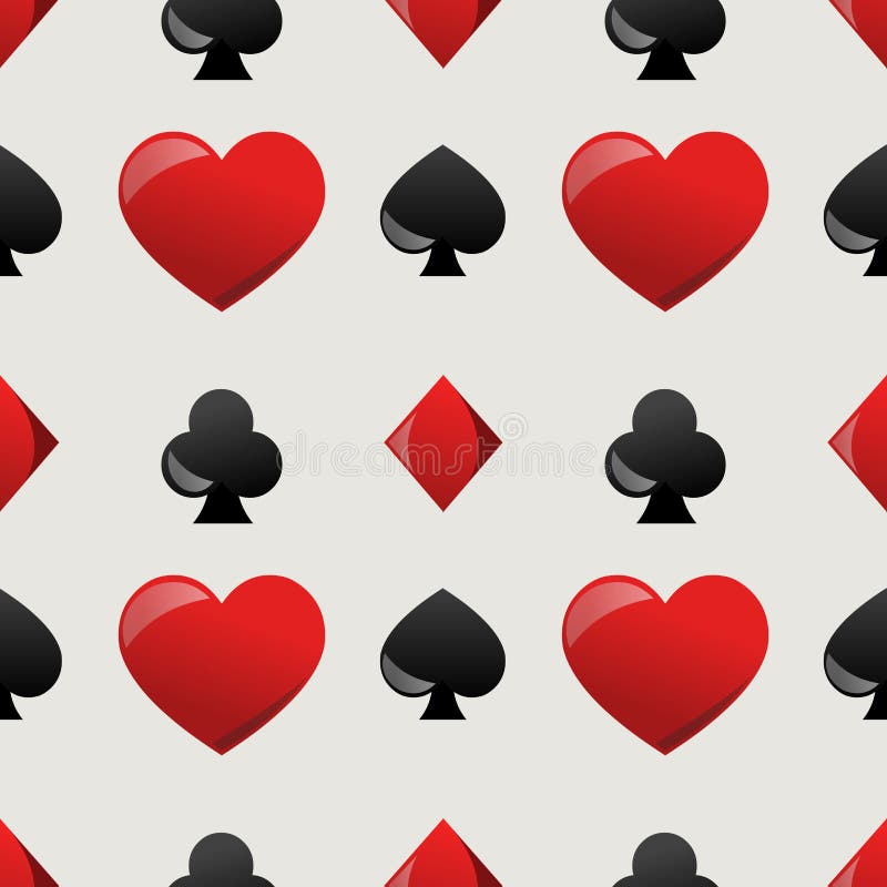 Rummy Card Symbol Seamless Pattern Stock Illustration - Illustration of ...