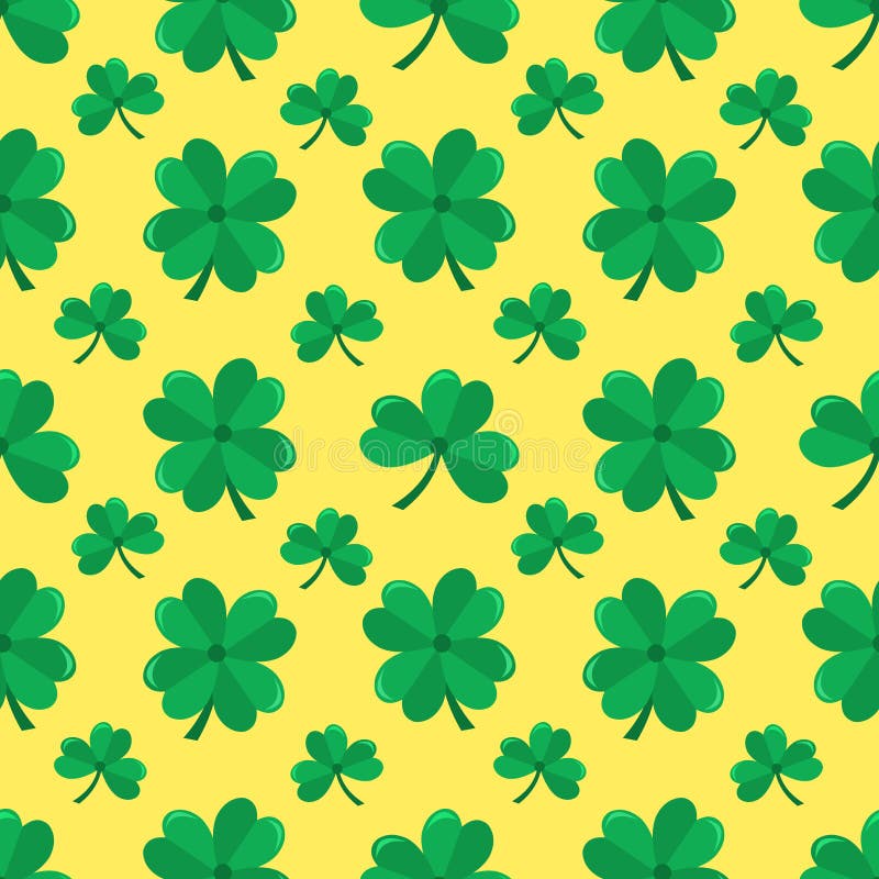 Clover Seamless Pattern Vector Illustration Background Stock Vector ...