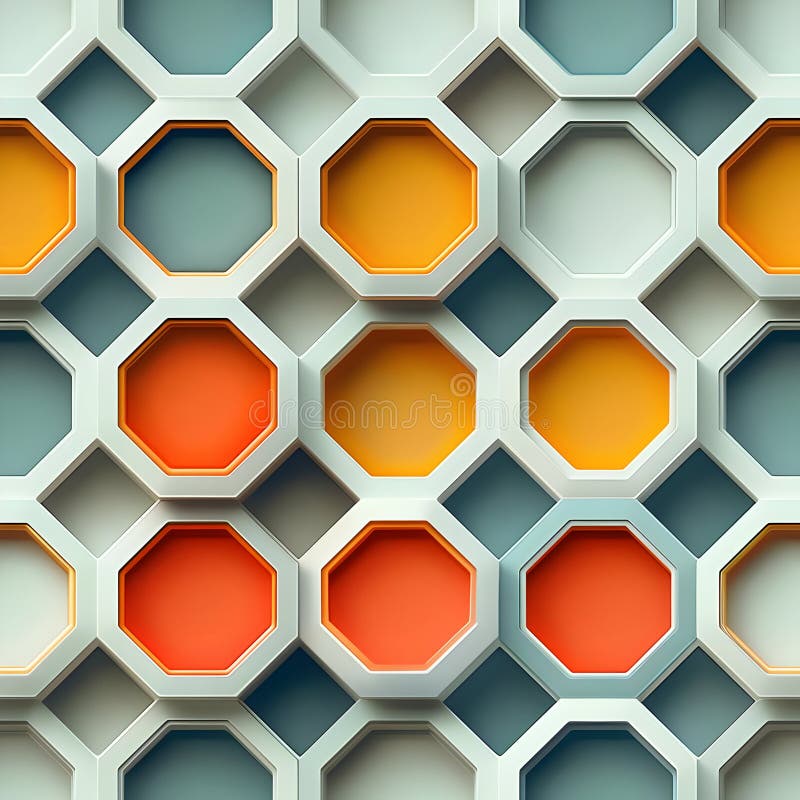 A Patterned Arrangement of Hexagonal Shapes in Various Colors Stock ...