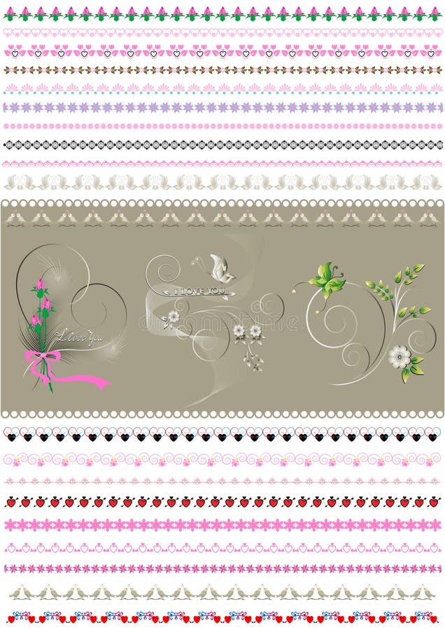 Patterned Calligraphic Border To To Women Holidays Stock Vector ...