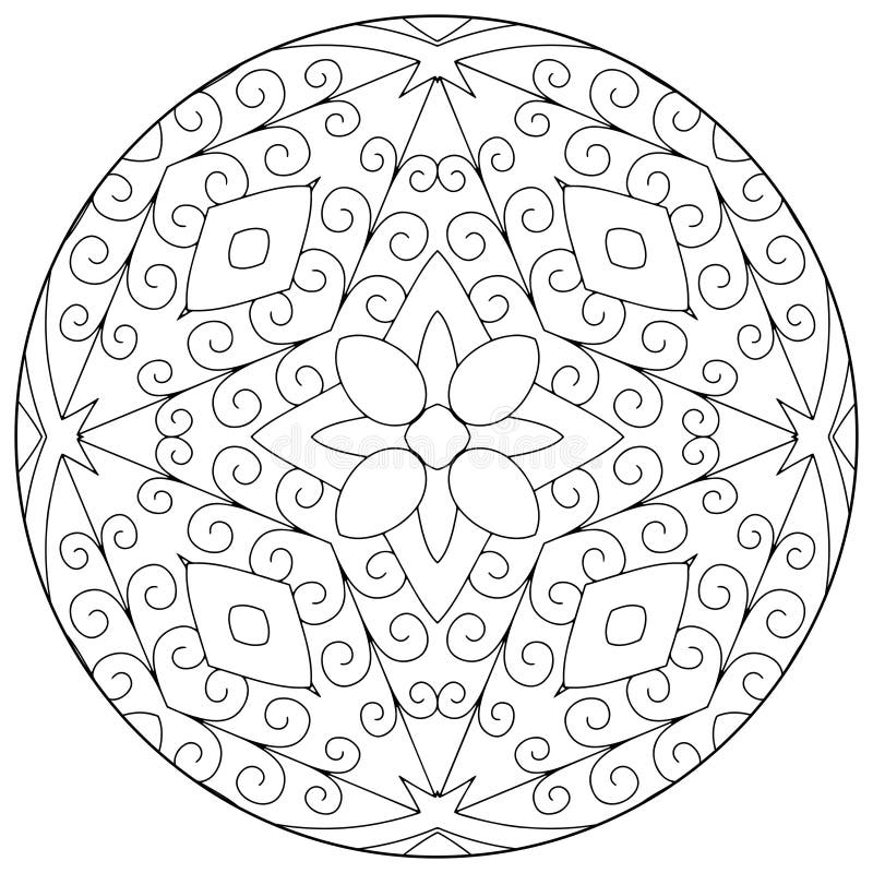 Patterned Circle for Coloring Stock Photo - Illustration of backdrop ...