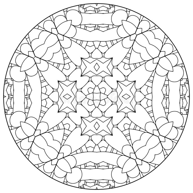 Patterned Circle for Coloring Stock Photo - Illustration of color ...