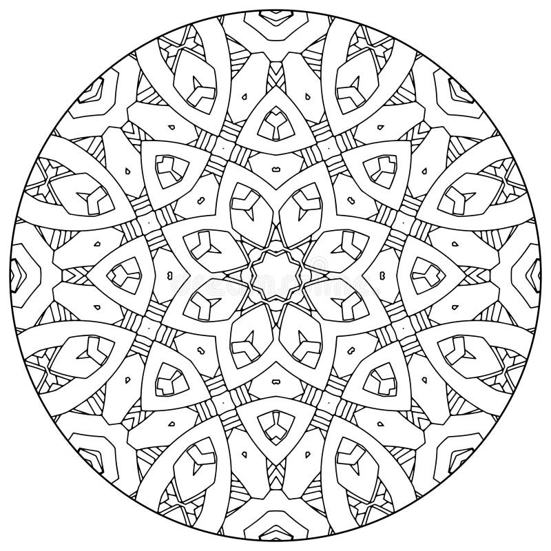 Patterned Circle for Coloring Stock Illustration - Illustration of ...