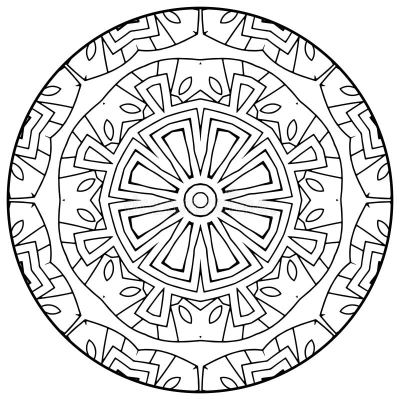 Patterned Circle for Coloring Stock Illustration - Illustration of ...