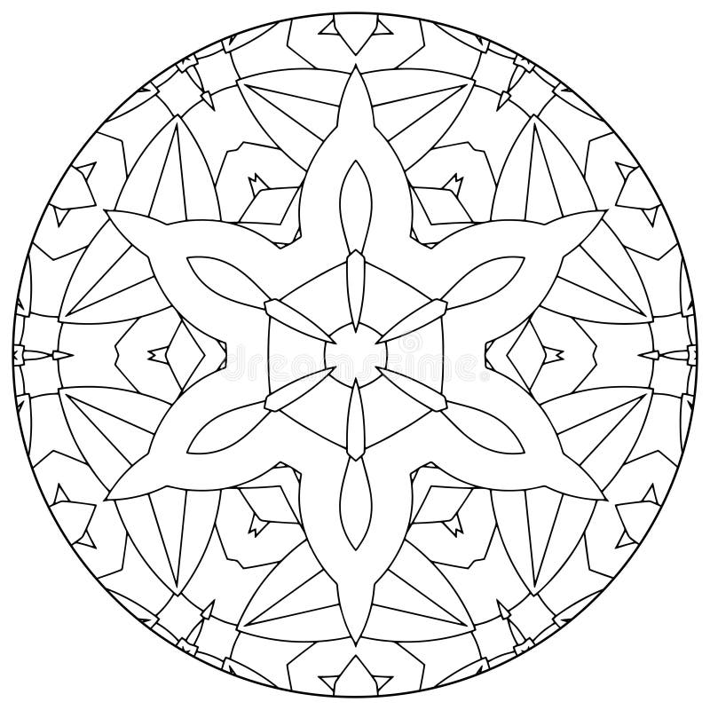 Patterned Circle for Coloring Stock Image - Illustration of gradient ...