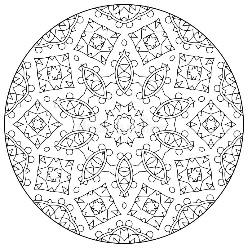 Patterned Circle for Coloring Stock Illustration - Illustration of ...