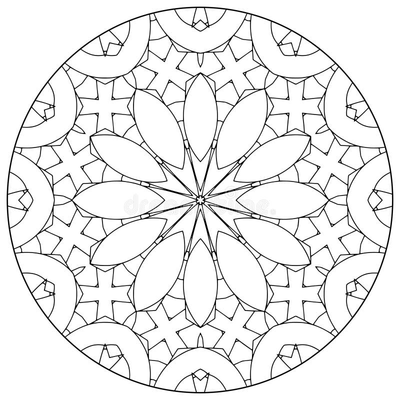 Patterned Circle for Coloring Stock Photo - Illustration of halftone ...