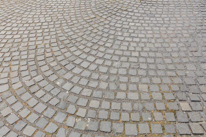 Patterned Cobblestone Street Pavement with Curved Design Stock Photo ...