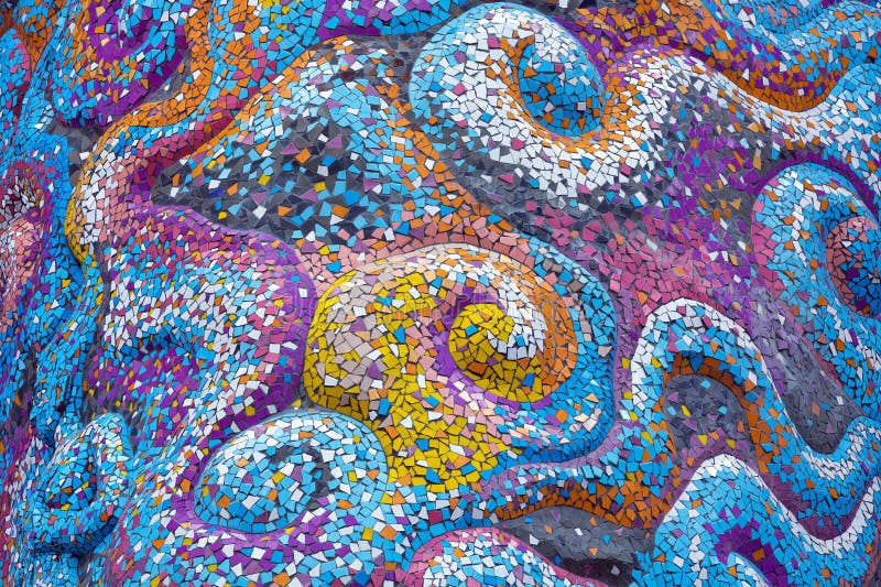 Patterned colorful walls . editorial stock image. Image of mosaic ...