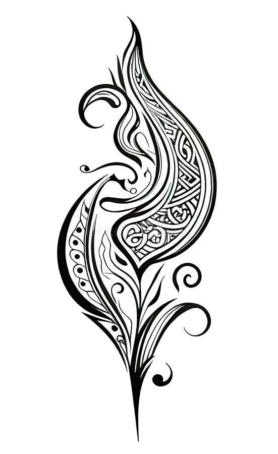 Patterned Corner Drawn with Minimalistic Ornament in Arabic Style ...