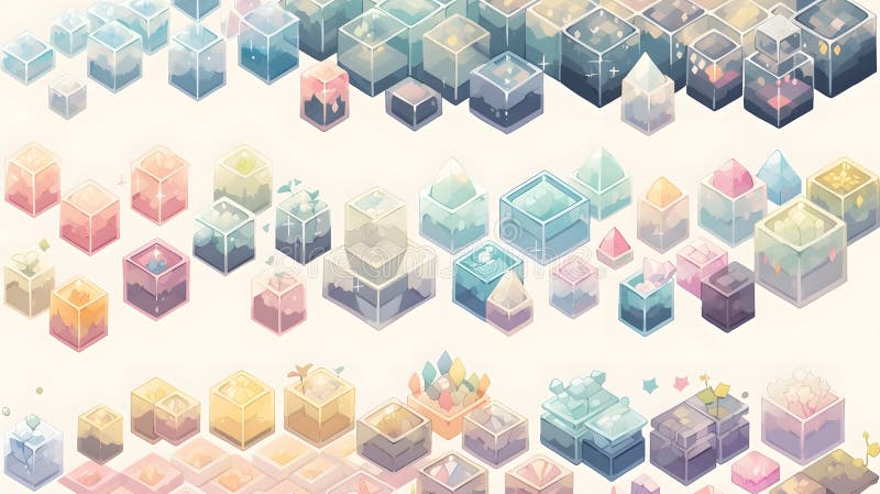 Patterned Cubes with Random Alignment for Unique Geometric Background ...