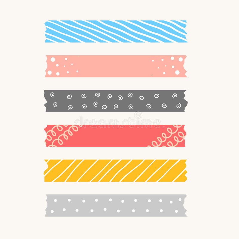 Patterned Cute Ribbons or Torned Paper Tape Set Stock Vector ...