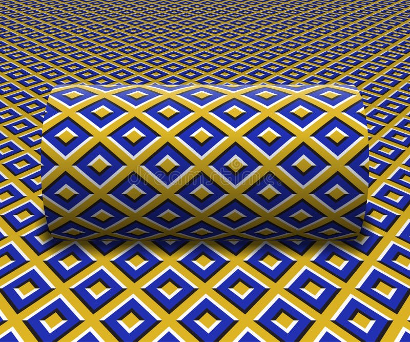 Cylinder is Rolling Along the Inclined Surface. Abstract Objects with ...