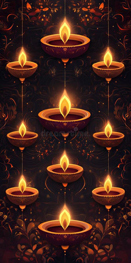 Patterned Diwali Background with Traditional Elements Stock ...