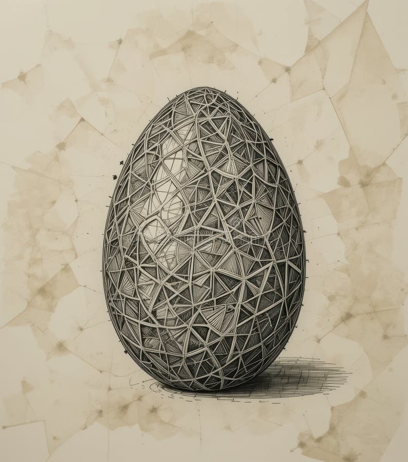A Patterned Easter Egg, Hand Drawing. Stock Illustration - Illustration ...