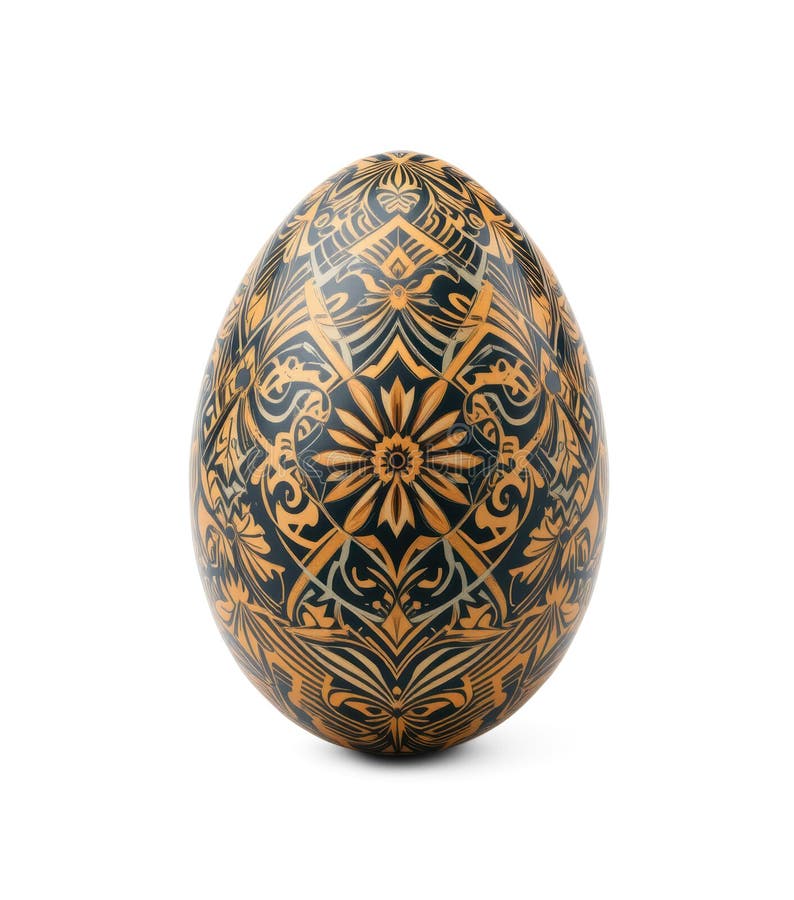 A Patterned Easter Egg Isolated on Transparent Background. Stock Illustration - Illustration of ...