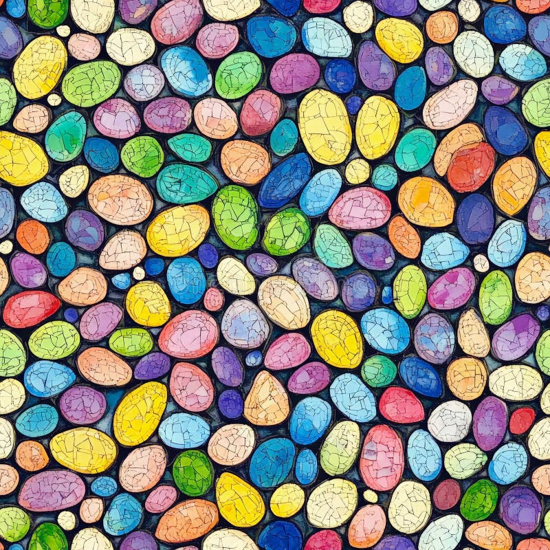 A Patterned Egg Mosaic with Tiny Easter Eggs Forming a Beautiful ...