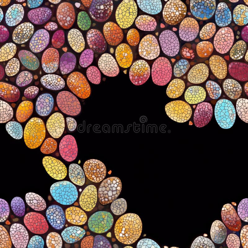 A Patterned Egg Mosaic with Tiny Easter Eggs Forming a Beautiful ...