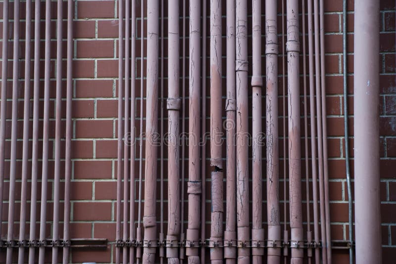 Electrical Control Panel on Brick Wall Texture Background Stock Image ...