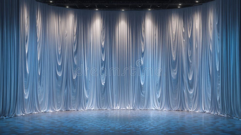 Patterned Fabric Backdrop with Vertical Pleats in a Runway Setting ...