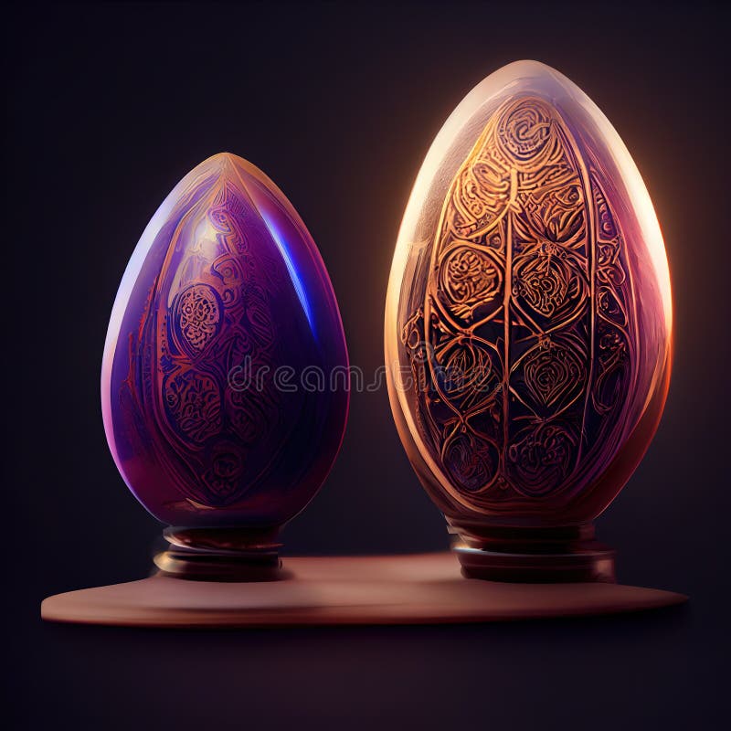 Patterned Fabulous Egg. Magic Eggs. Vintage Eggs on a Dark Background ...