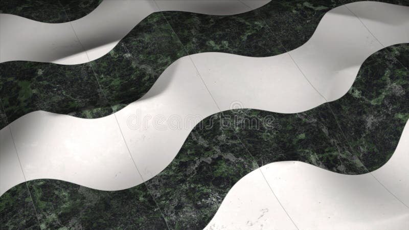 Patterned Floor Moves in Waves. Motion. Tiled Floor with Geometric ...