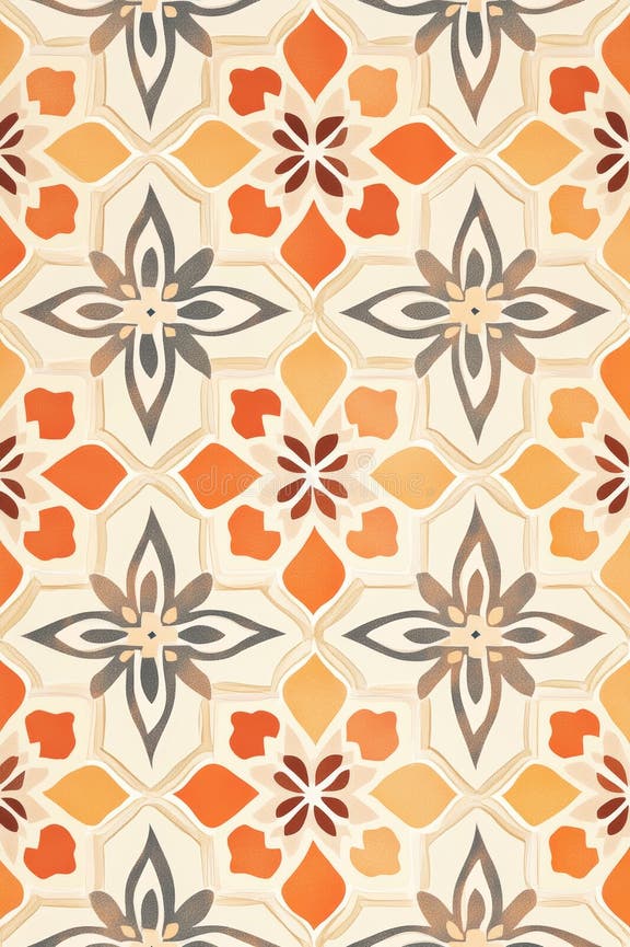 A Patterned Floor Tile with a Flower Design Stock Illustration ...