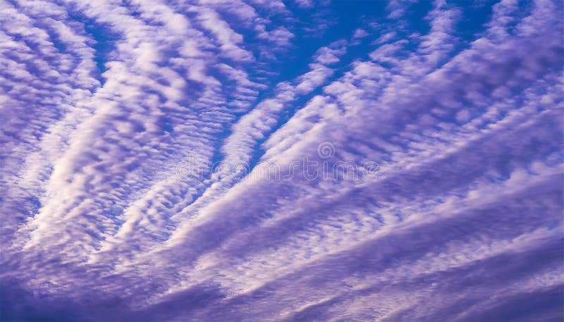 Patterned Fluffy Purple or Ultra Violet Clouds in Blue Sky Stock ...