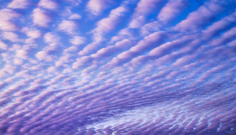 Patterned Fluffy Purple or Ultra Violet Clouds in Blue Sky Stock ...