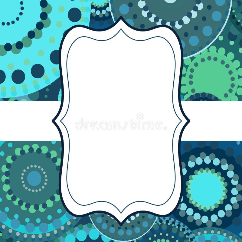 Patterned Frame Background Invitation Circular Ornament Blue Stock ...