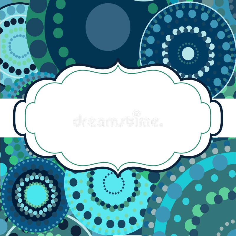 Patterned Frame Background Invitation Circular Ornament Blue Stock ...