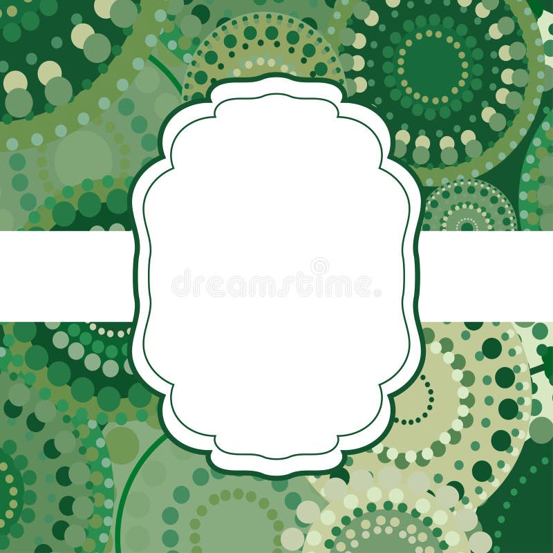 Patterned Frame Background Invitation Circular Ornament Green Stock ...