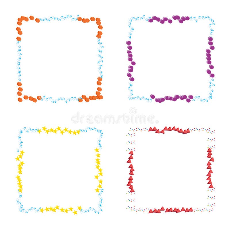 Patterned Frame Icon. Yellow Border Symbol. Detailed Line Edge. Vector ...