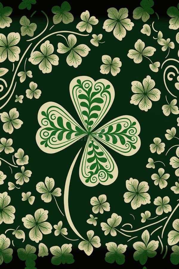 Patterned Shamrocks Stock Illustrations – 95 Patterned Shamrocks Stock ...