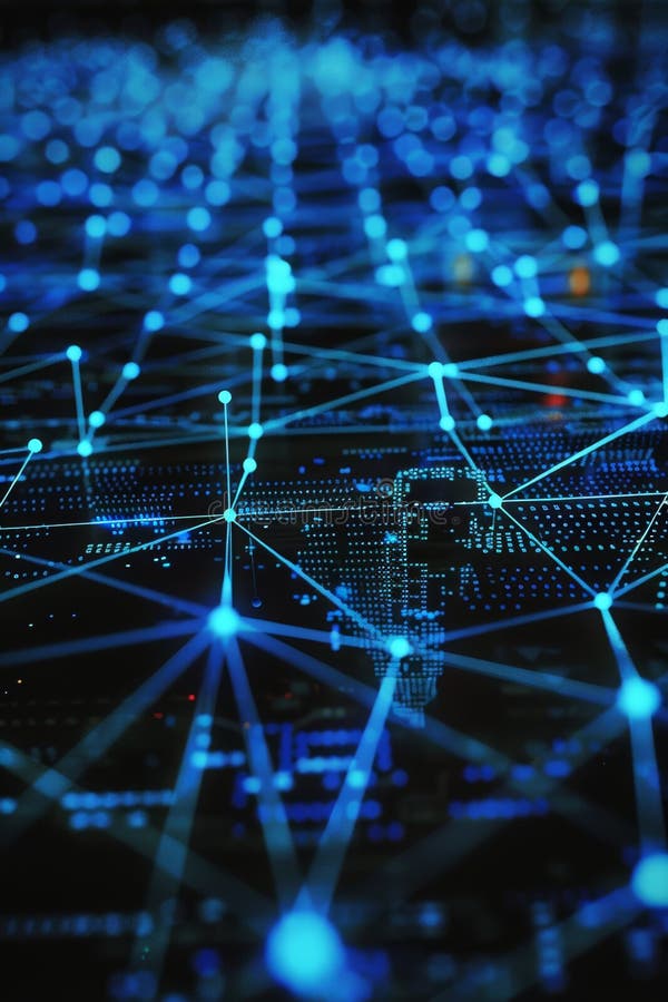 Patterned Grid Highlighting Network Defense. Stock Illustration ...