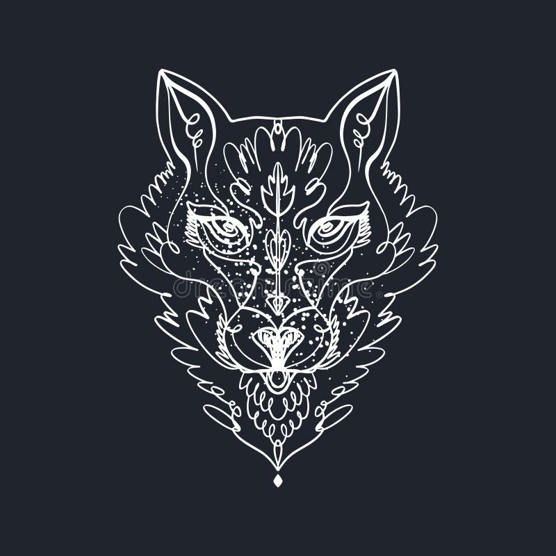 Wolf Tattoo Flash Stock Illustrations – 417 Wolf Tattoo Flash Stock ...