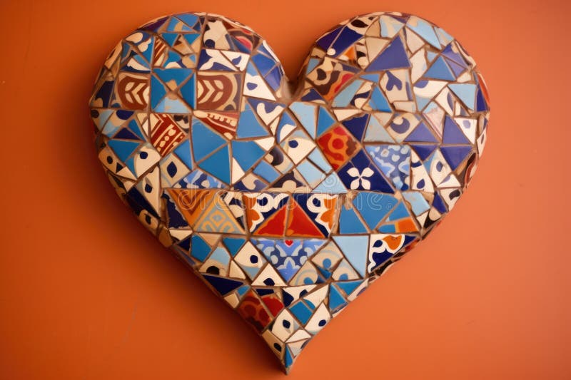 Patterned Heart Made from Pieces of Moroccan Tile Stock Illustration ...