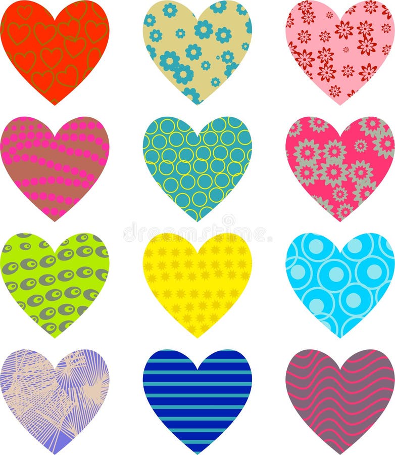 Patterned hearts stock illustration. Illustration of creative - 5893868