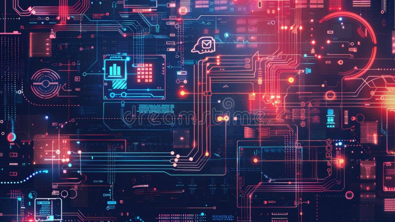 Patterned Layout Highlighting Cyber Safety. Stock Illustration ...